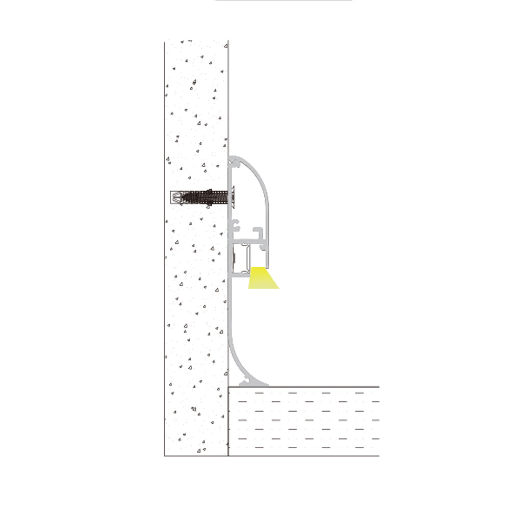 15*80mm Black LED Skirting Light Aluminum Channel Profile for Toe Kick ...