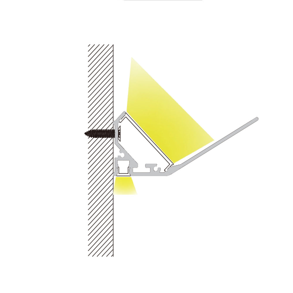 81*33mm Architectural Wall Washer LED Strip Diffuser Aluminum Profile ...